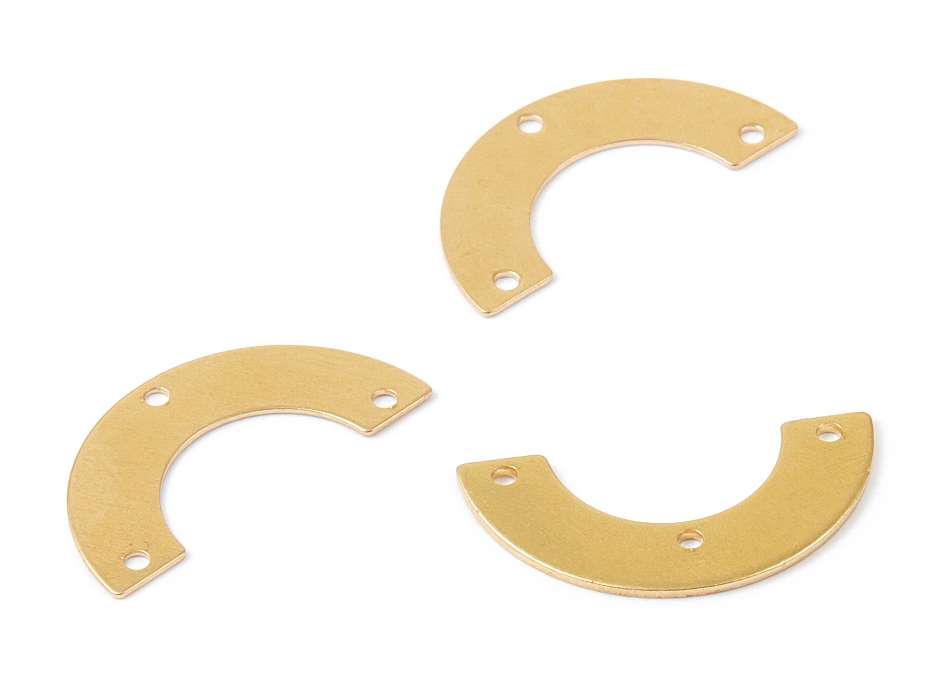 Brass Half Circle Connector 3 Holes Brass Charms Raw | Etsy