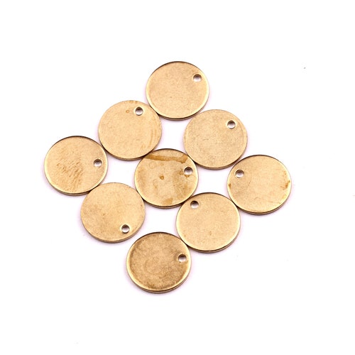 Raw Brass Round Tag Brass Stamping Tag Raw Brass Charms - Etsy