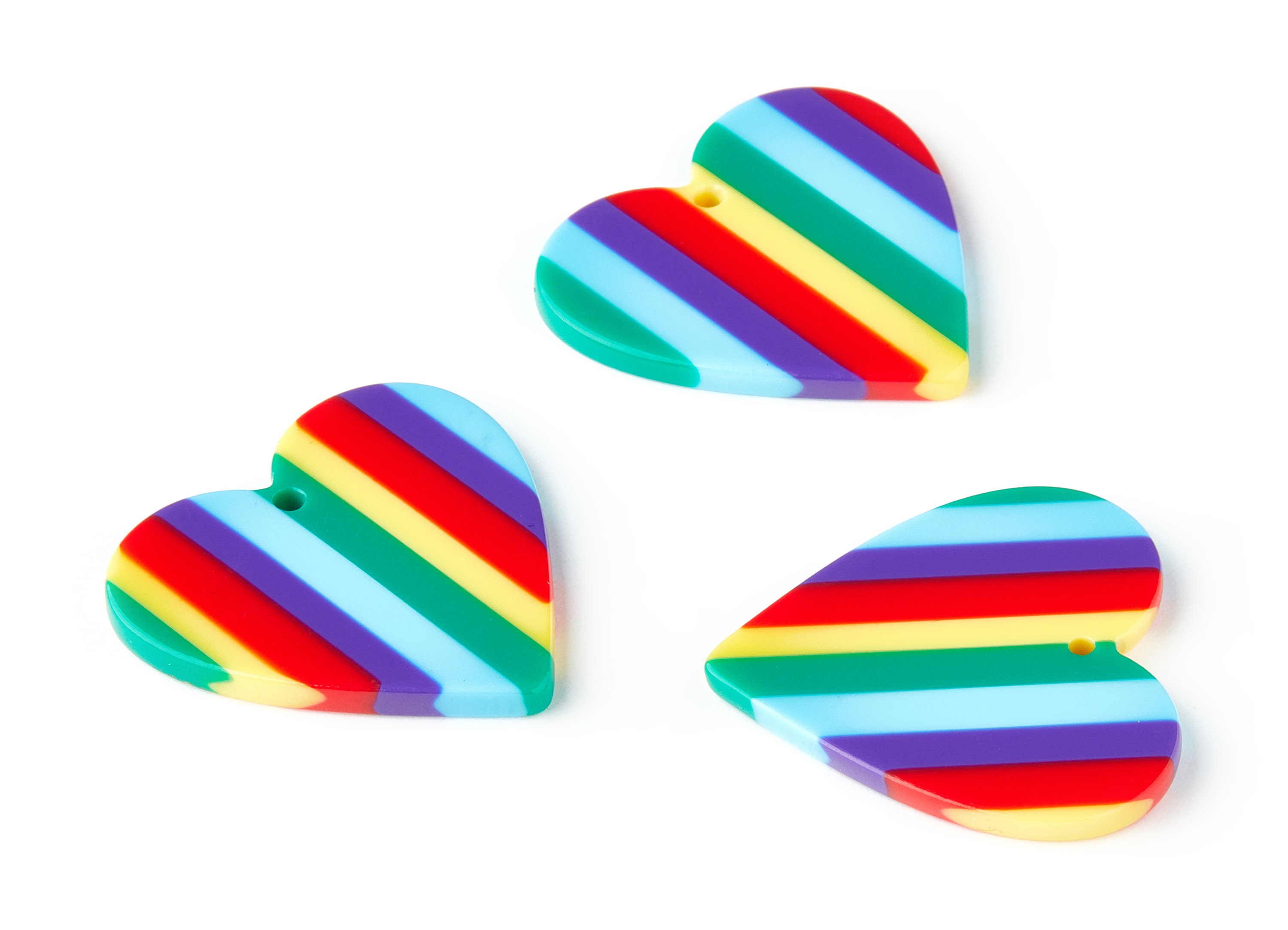 Acetate Acrylic Heart Earring Charms Heart Shaped Pendant - Etsy