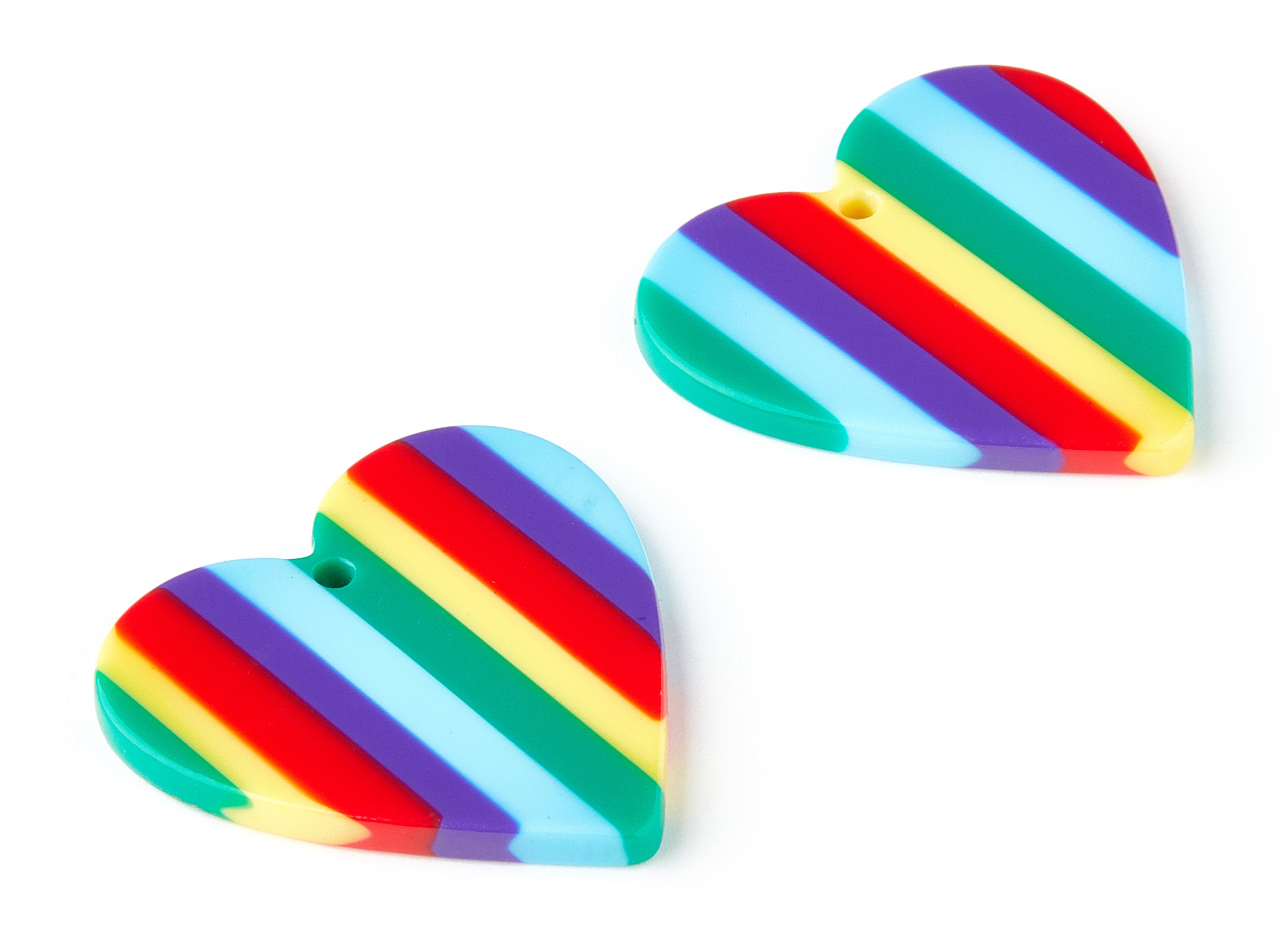 Acetate Acrylic Heart Earring Charms Heart Shaped Pendant - Etsy