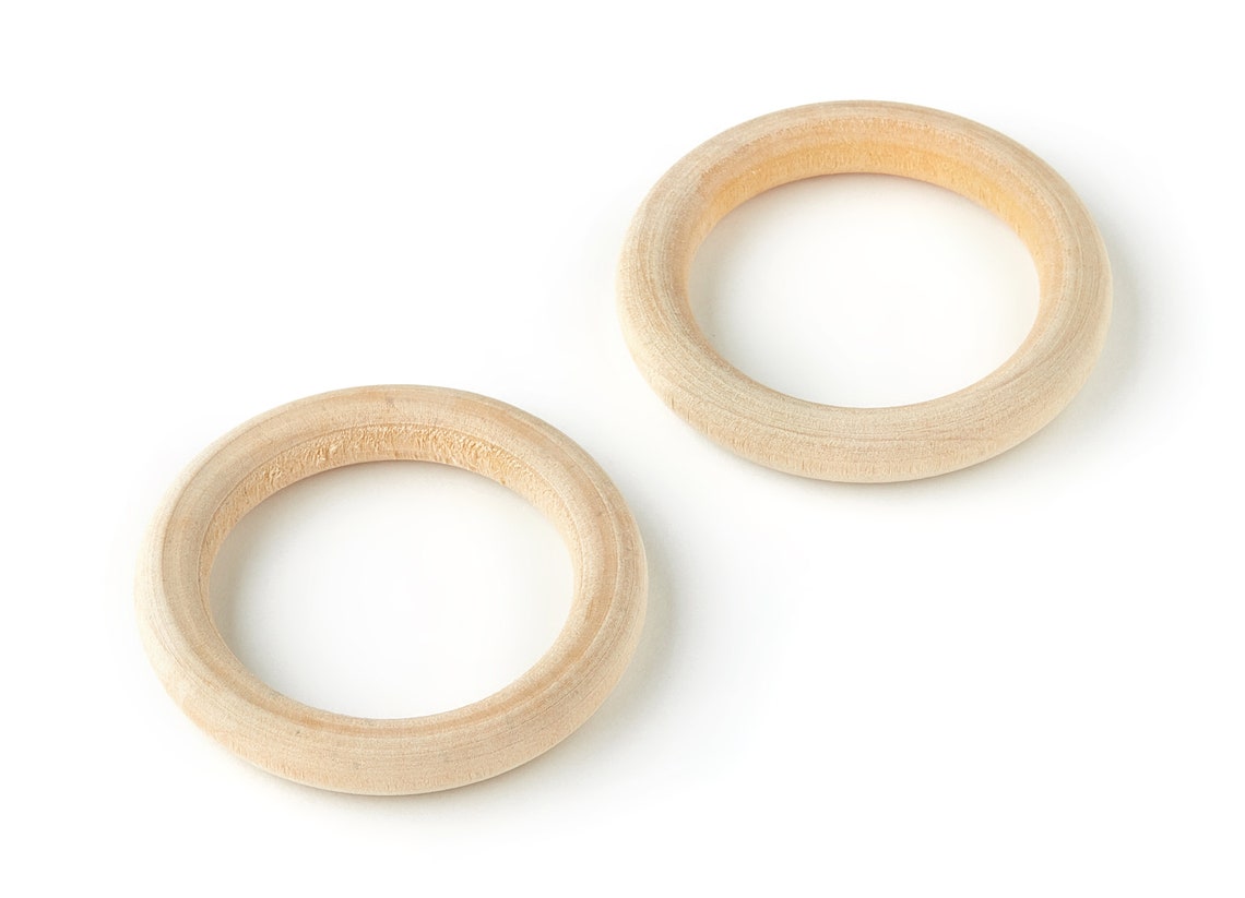 Round Unfinished Natural Wood Ring Circle Wood Ring | Etsy