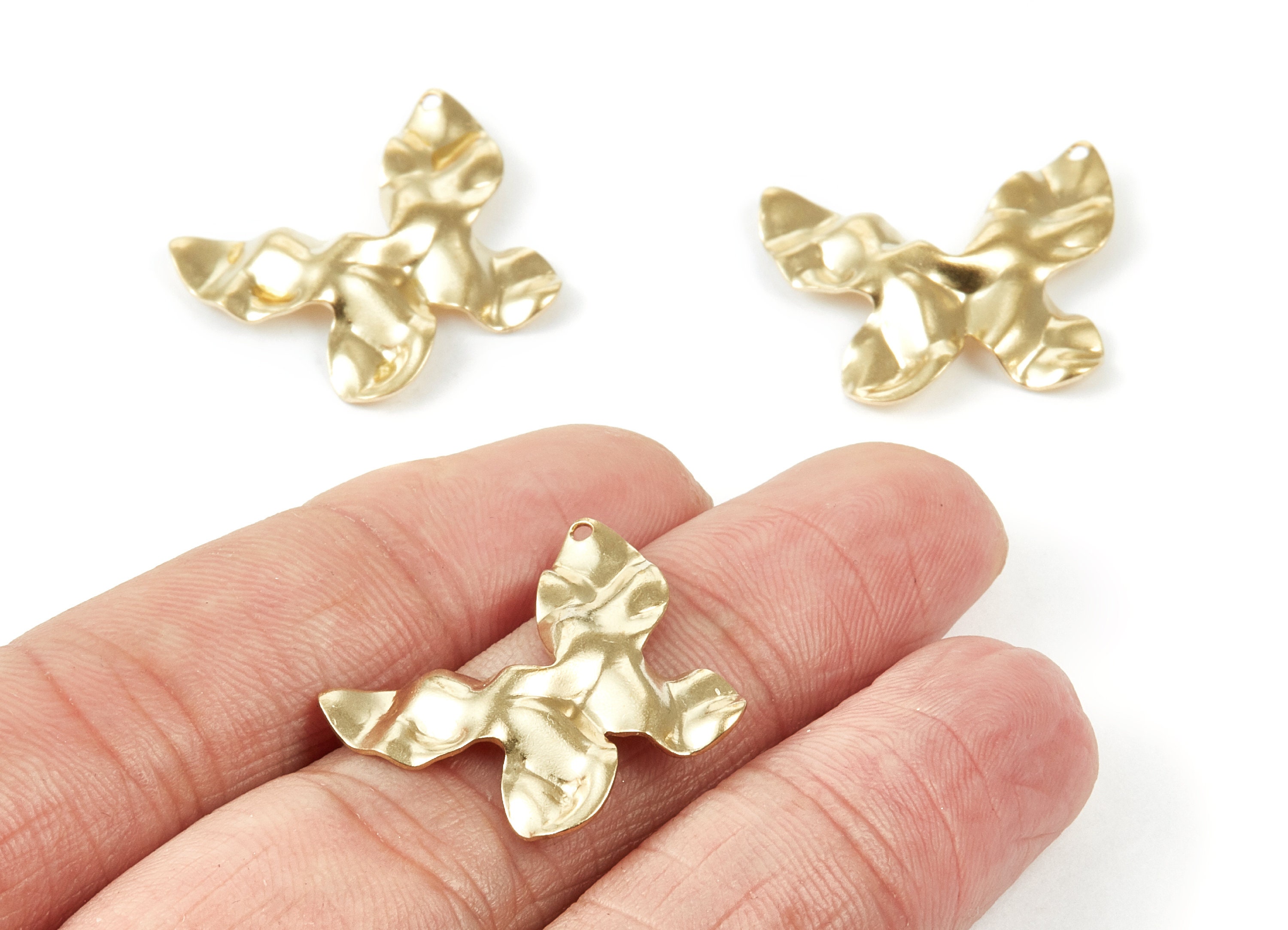 Brass Butterfly Charms Wavy Butterfly Shape Raw Brass | Etsy