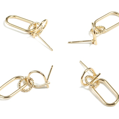Brass Knot Earring Stud Gold Knot Earring Stud 18K Real | Etsy