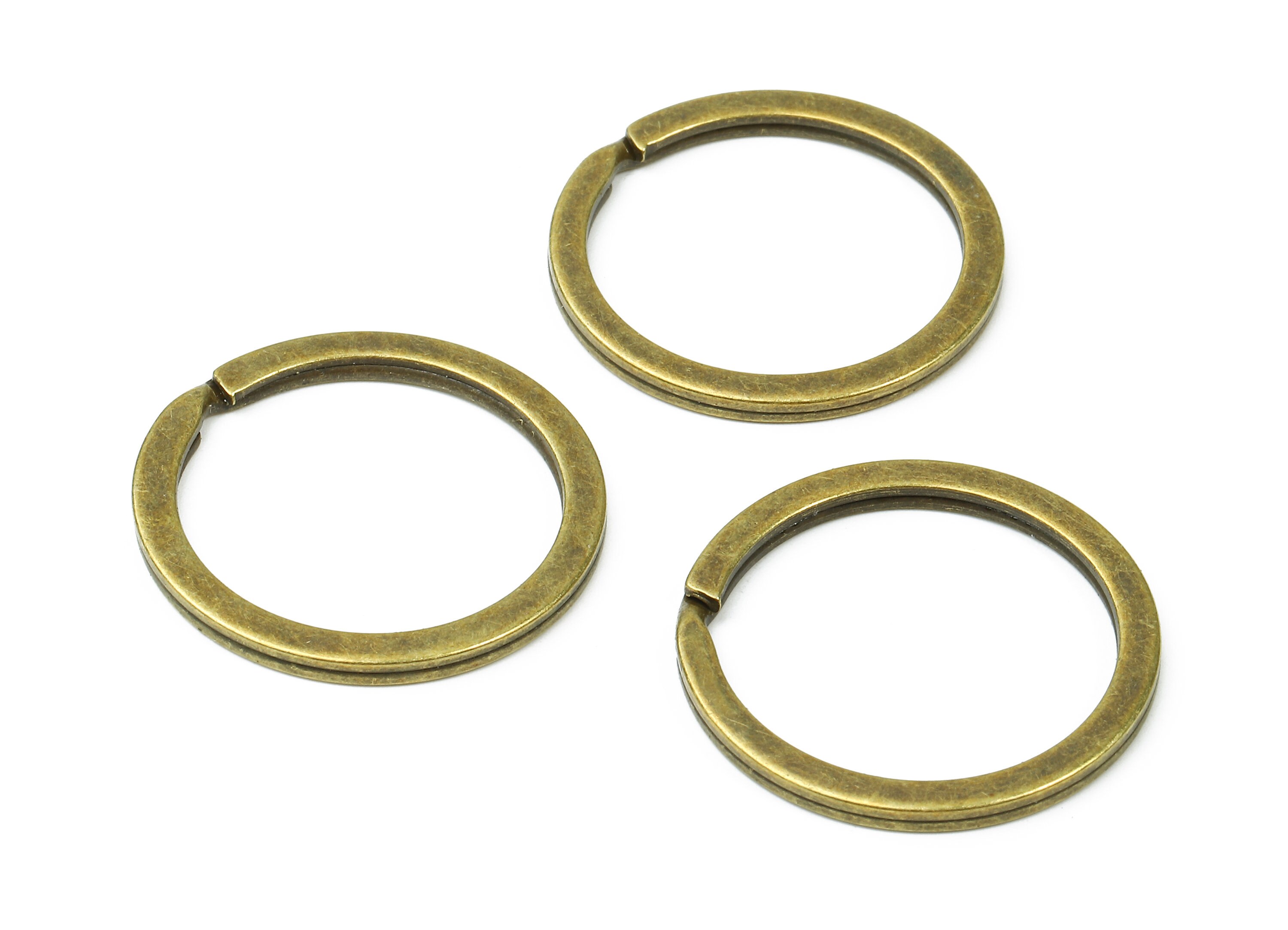 Antique Bronze Metal Key Rings - Falt Split Rings - Circle Key Rings ...