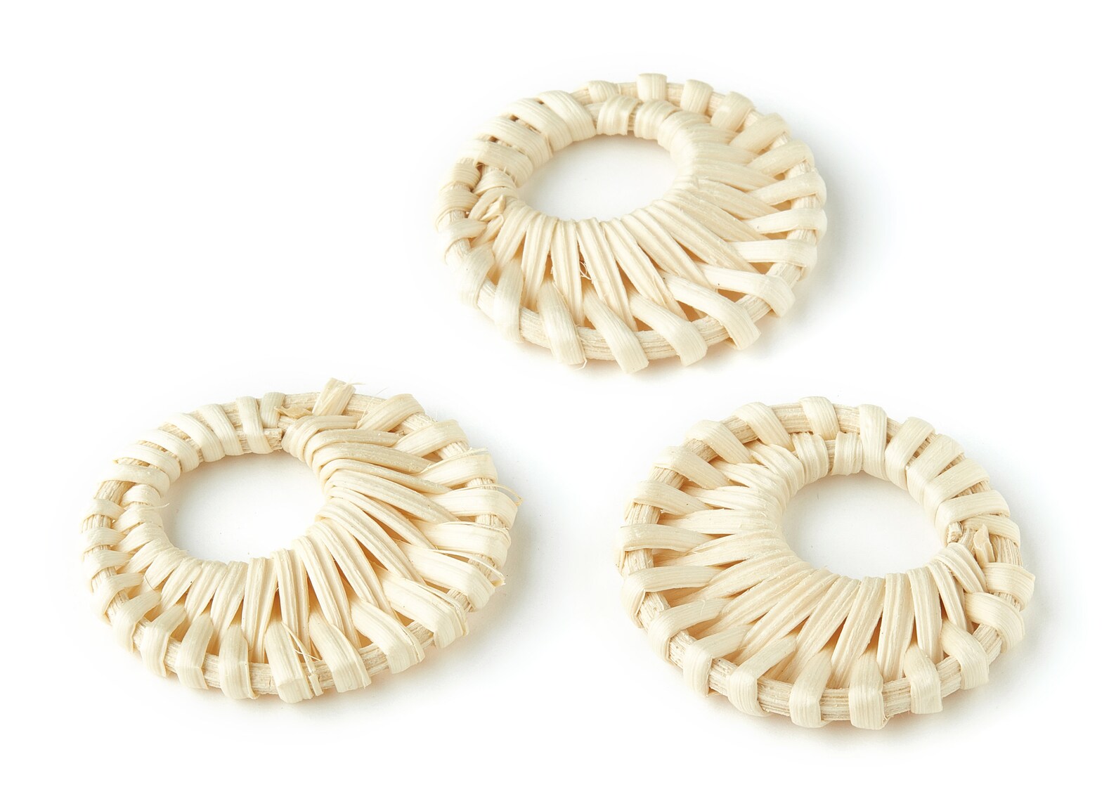 Handwoven Circle Rattan Charms - Circle Rattan Earrings and Pendant ...