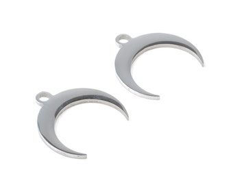 Moon Stainless Steel Charmpersonalized Moon Laser Engraved - Etsy