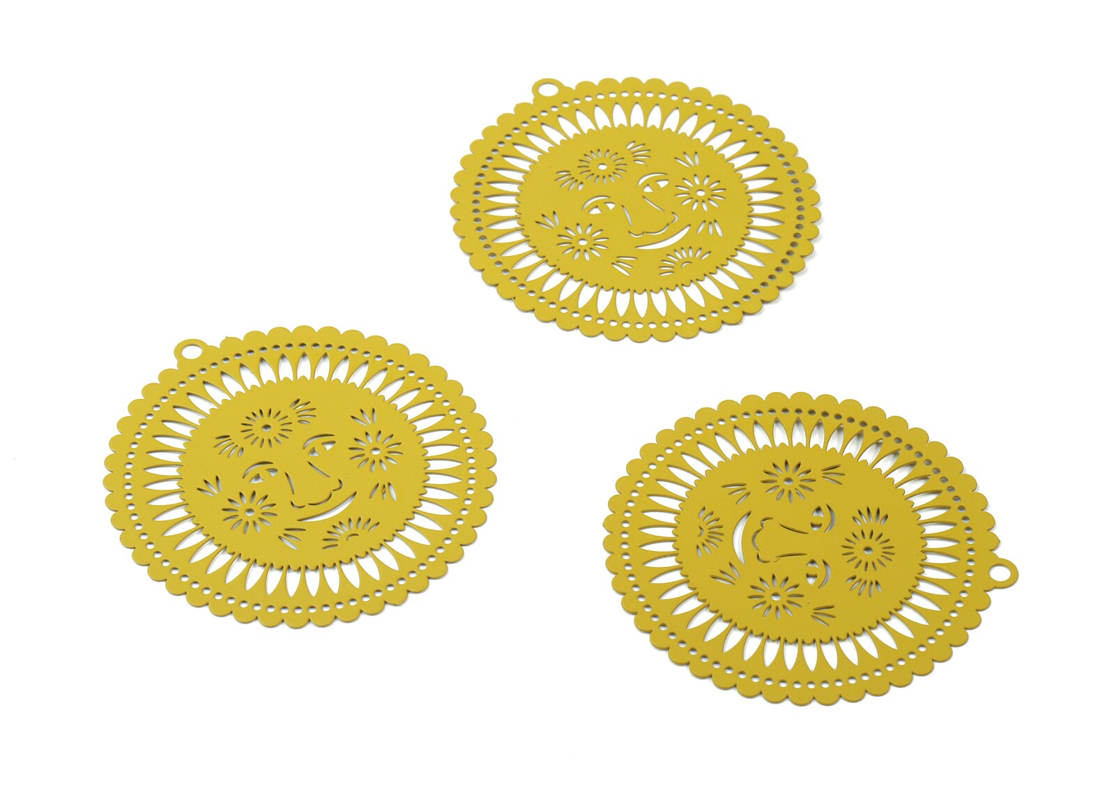 Dark Yellow Smiling Sun Brass Pendant Brass Smiling Sun For | Etsy