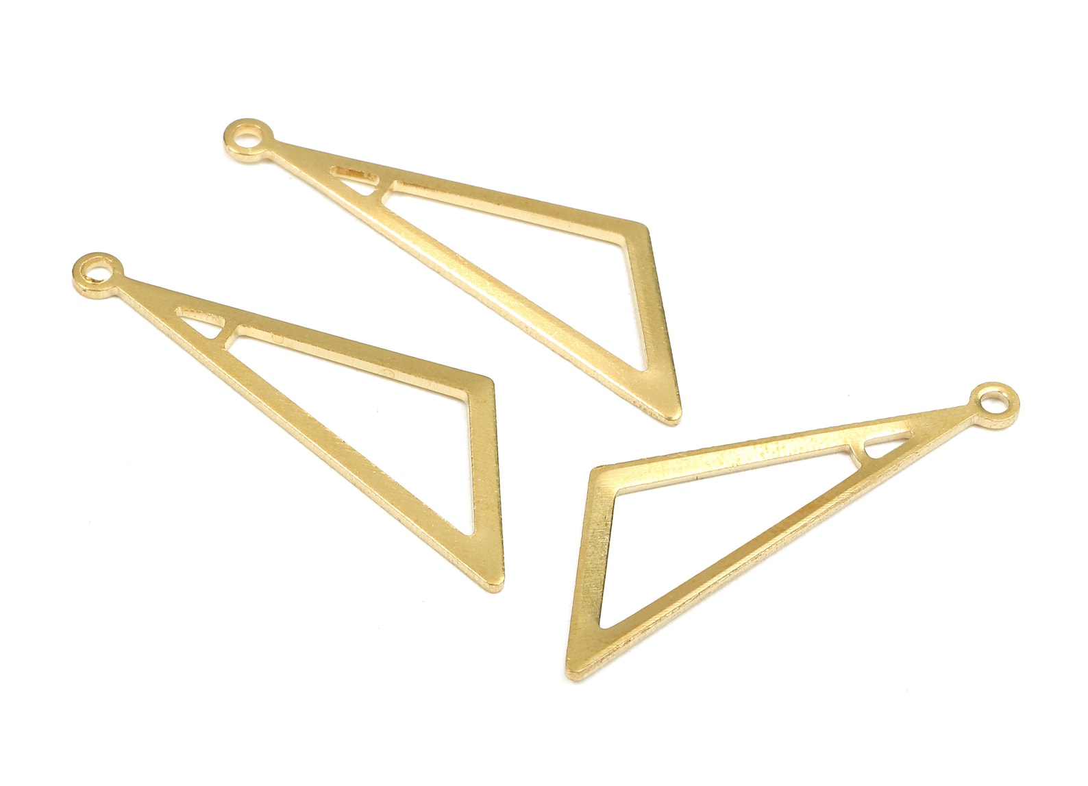 Brass Triangle Charms Raw Brass Triangle Earrings and - Etsy
