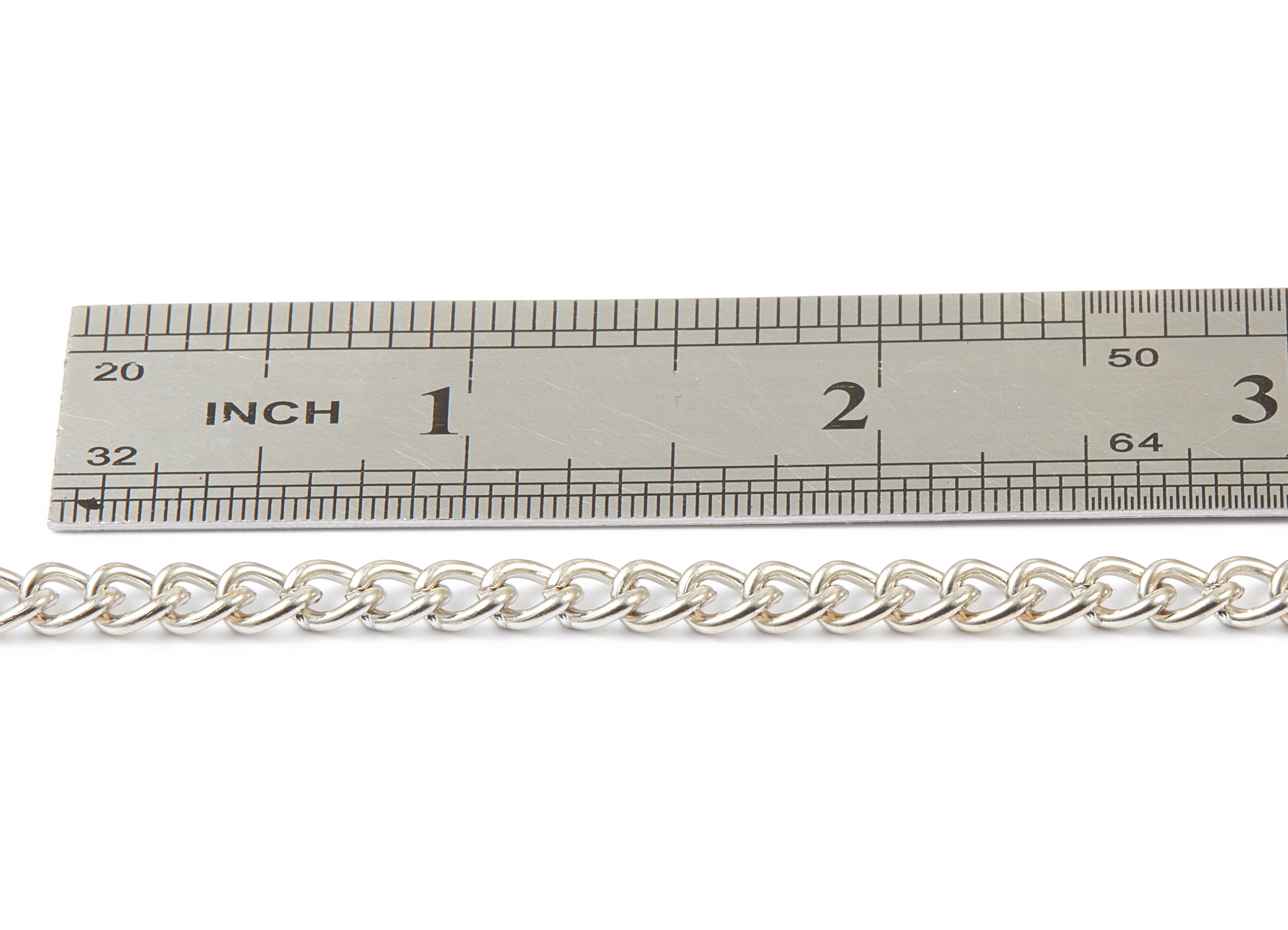 Curb Chain Iron Military Chain Silver Tone Plated | Etsy