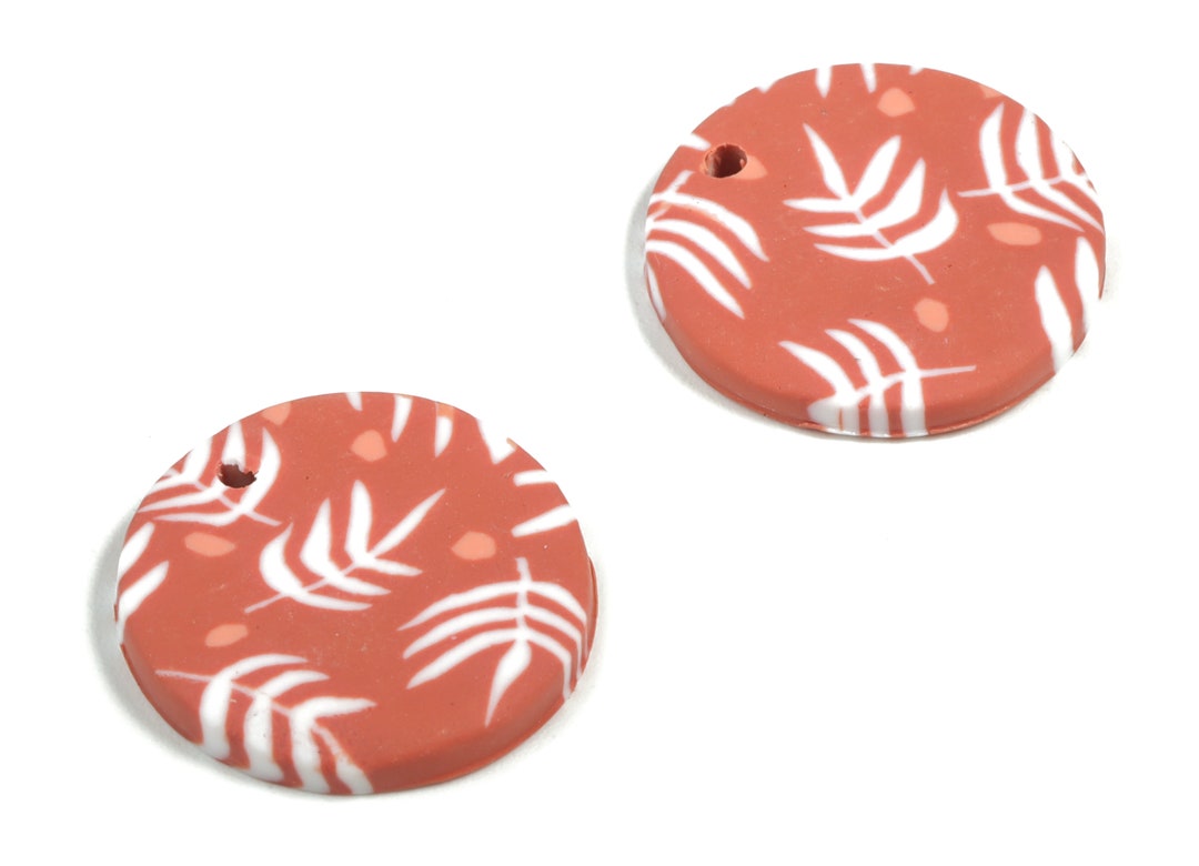 Polymer Clay Round Earring Charms - Polymer Clay Circle Pendant ...