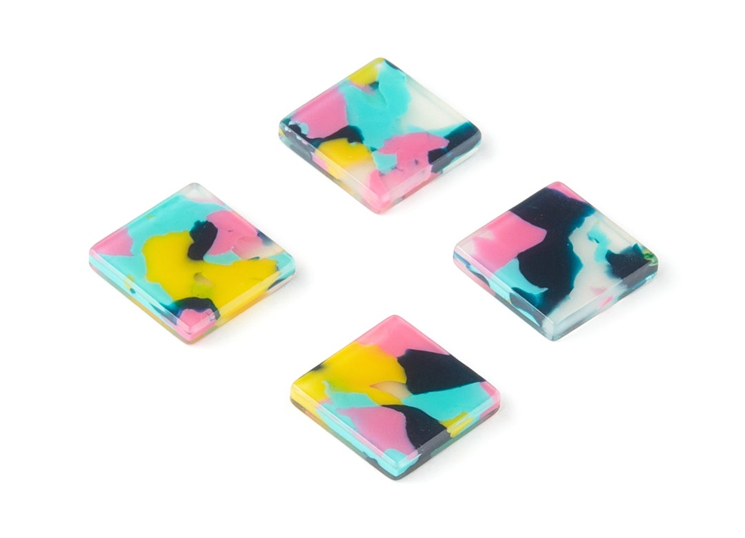 Acetate Square Charms - No Hole - Square Earrings and Pendant - Earring ...