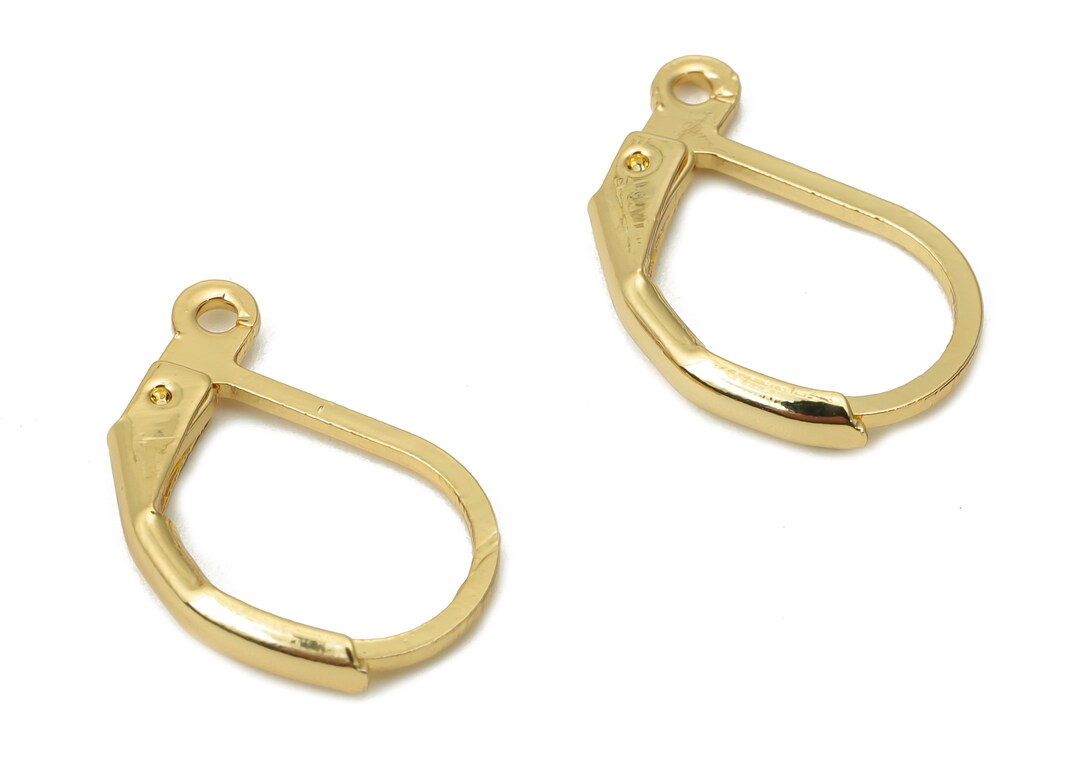 Brass Plain Leverback - Gold Leverback Earring Clasp - 18K Real Gold ...