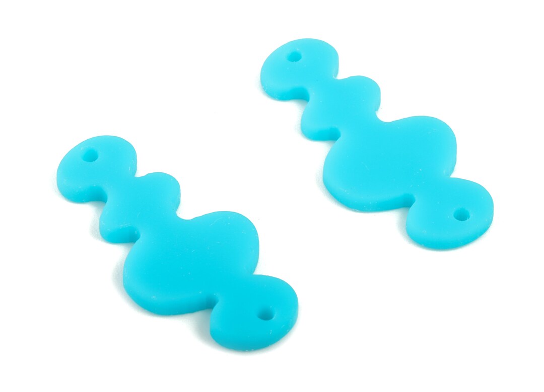 Acrylic Waves Earring Connector - Blue Waves Earring Charms - 2 Holes ...
