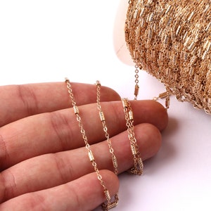 Bar Satellite Round Link Cable Chain Brass Chain Gold Plated Soldered 0 ...