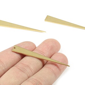 Brass Acute Triangle Charms - Raw Brass Long Triangle Earring - Earring ...