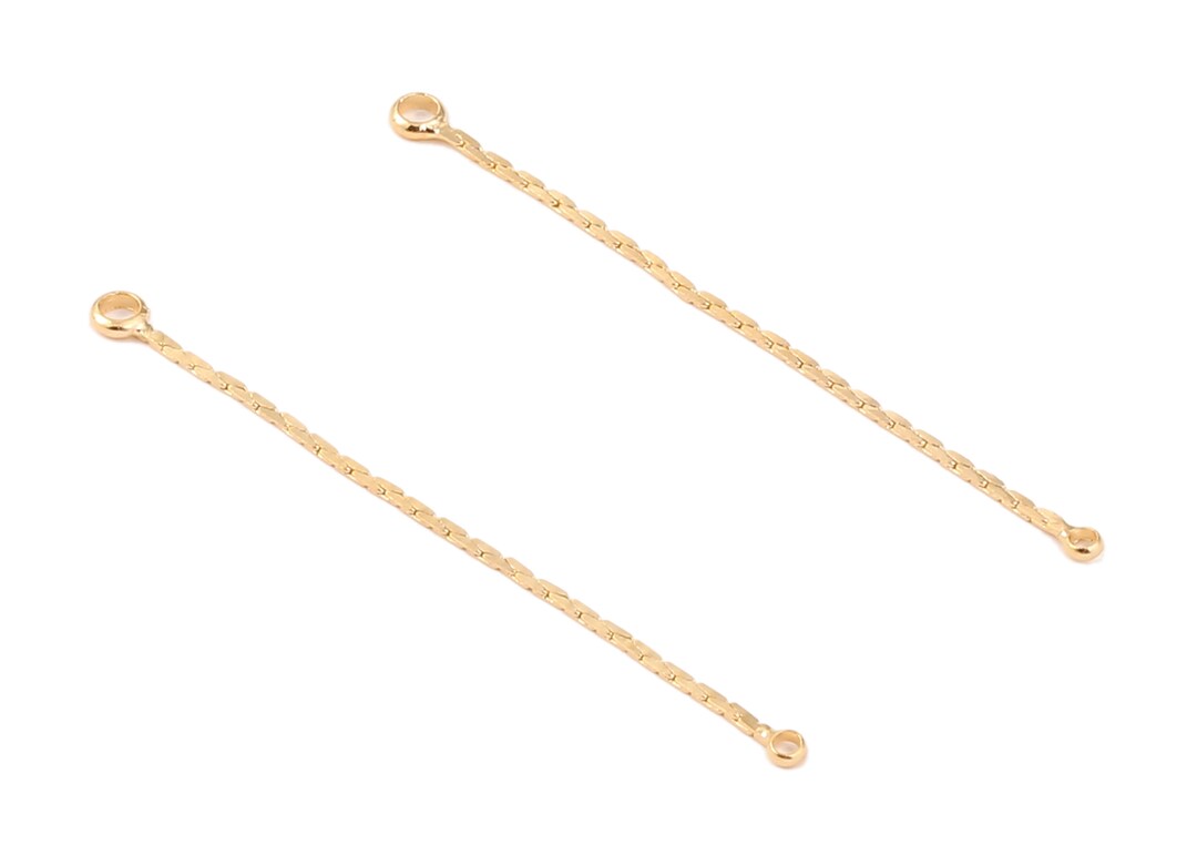 Brass Chain Connector - 18k Gold Plated Brass Earring Chain Connectors ...