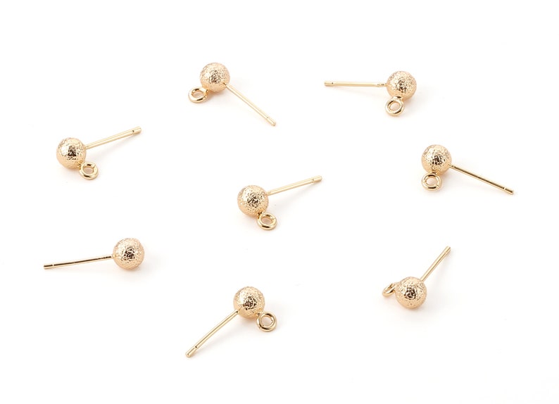 Brass Earring Post With Ball Pad Studs Brass Ball Posts - Etsy