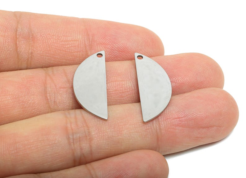 Steel Half-circle Earring Charm - Geometric Charm for DIY Crafts ...
