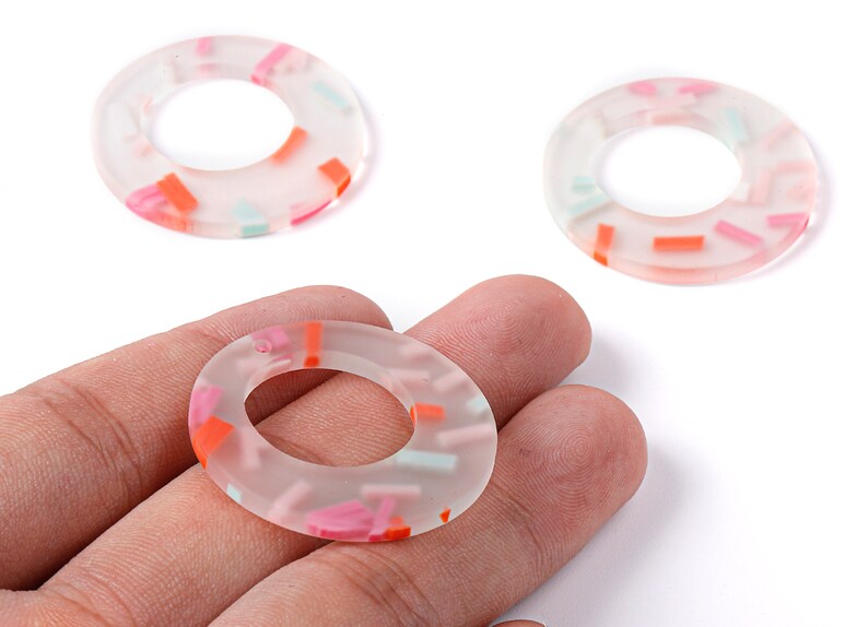 Acrylic Circle Charms Matte Acrylic Circle Earrings and - Etsy