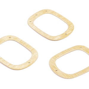 Brass Oval Connectors - Raw Brass Texture Oval Connectors - 4 Holes ...