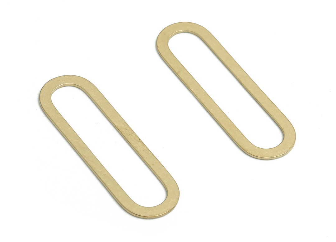 Brass Oval Link Connector - Raw Brass Oval Ring Connectors - Closed ...