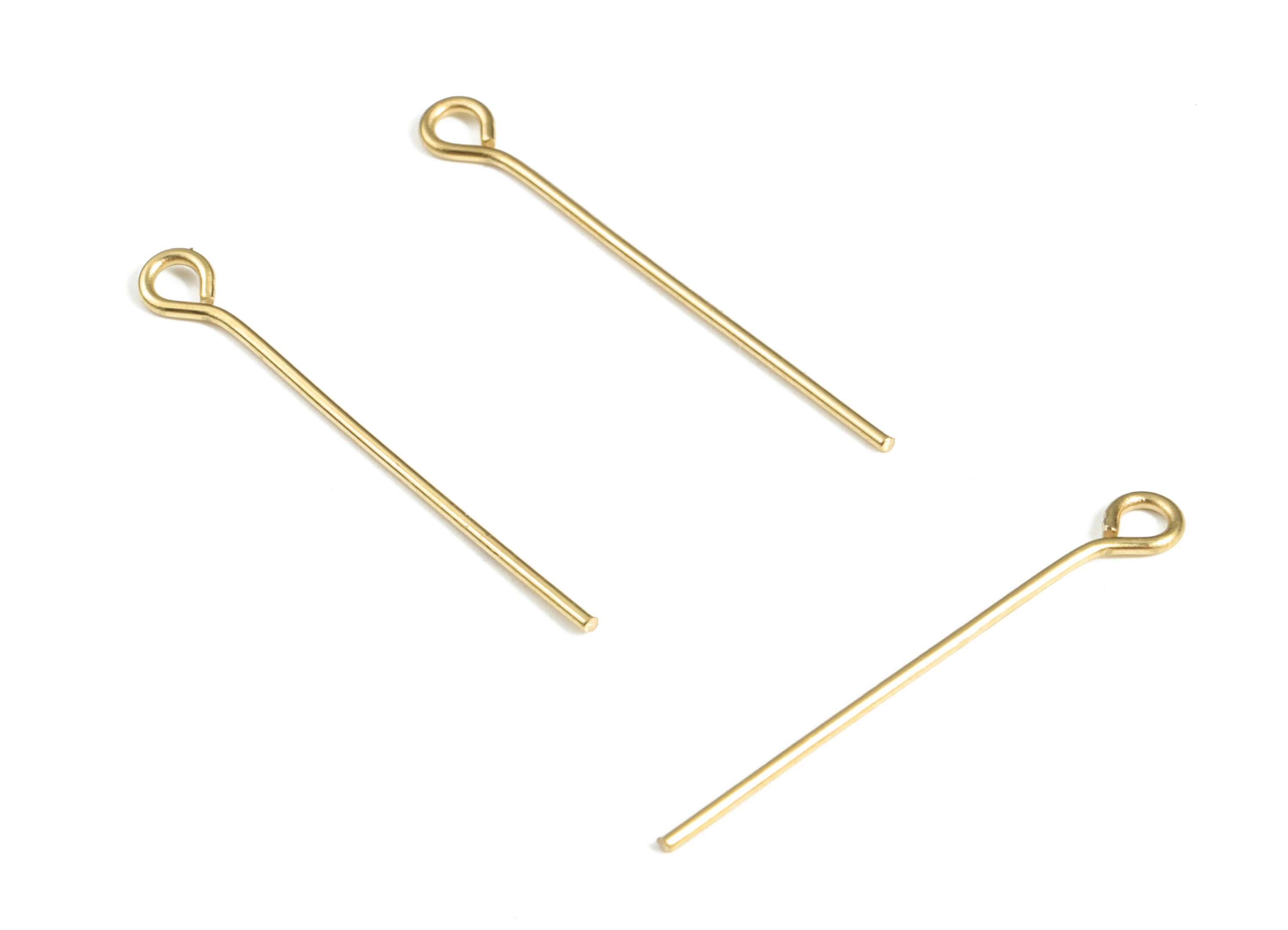 Brass Eye Pins Raw Brass Wire With Loop Shiny Brass Eye | Etsy