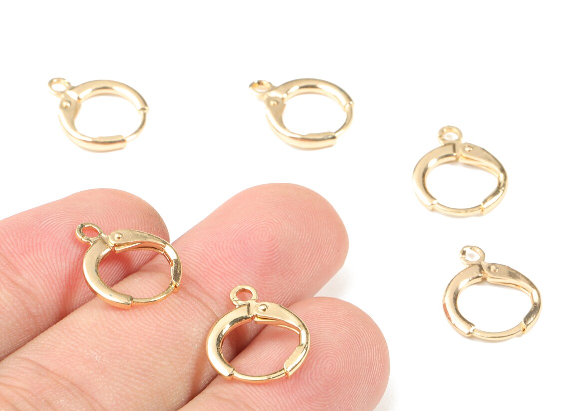 Brass Plain Leverback - Gold Leverback Earring Clasp - 18K Real Gold ...