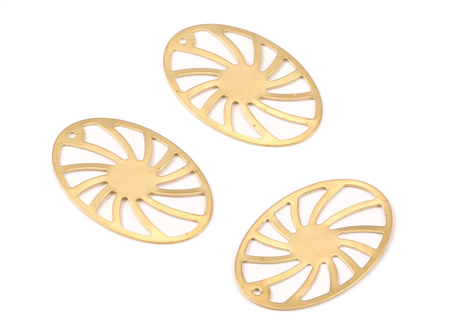 Brass Oval Charms Raw Brass Oval Earrings and Pendant - Etsy