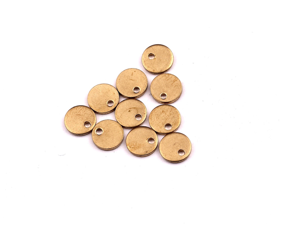 Raw Brass Round Tag- Brass Stamping Tag - Raw Brass Charms - Jewelry ...