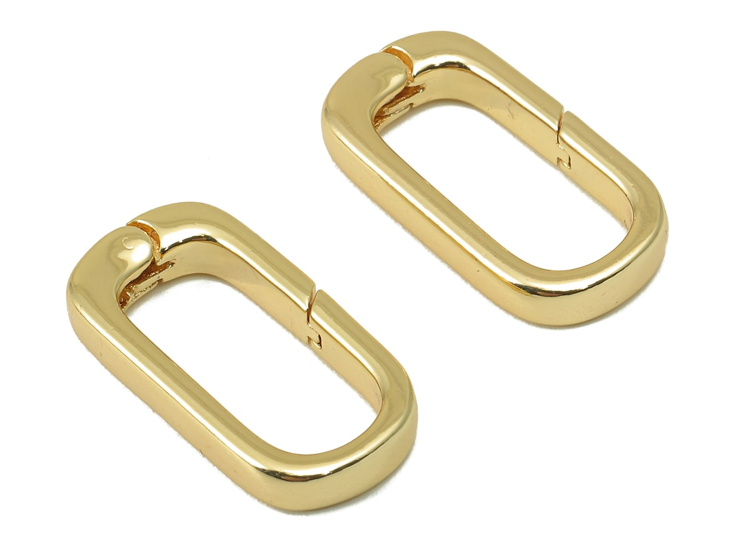 Brass Oval Rectangle Clasp - Brass Gold Hoop Clasp - Brass Earring ...