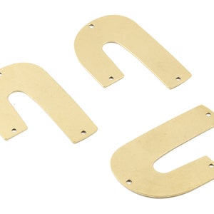 Brass U Connectors - Raw Brass U Pendant Necklace - Brass Connector ...