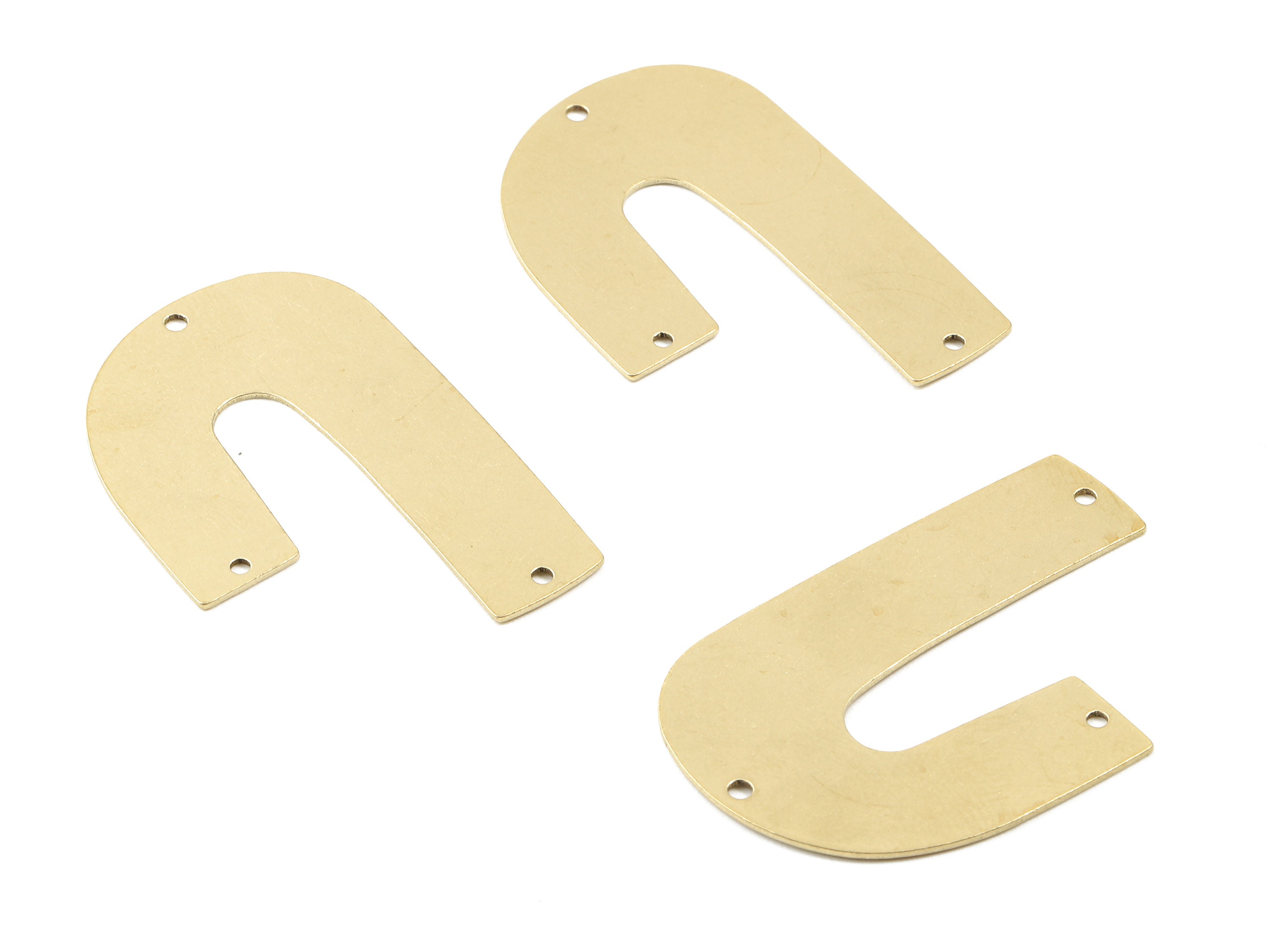 Brass U Connectors - Raw Brass U Pendant Necklace - Brass Connector ...