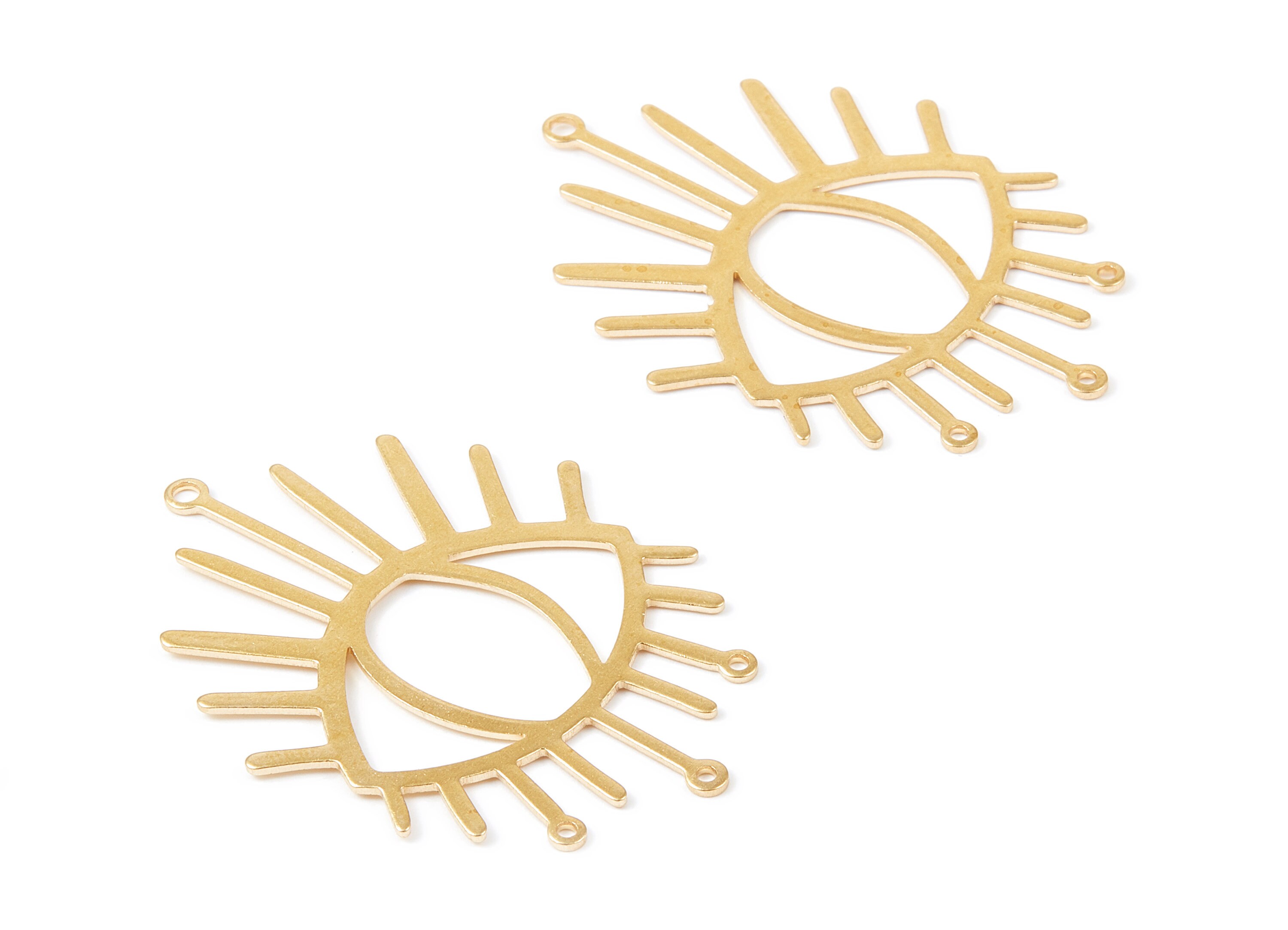 Brass Eye Charms Brass Connector Raw Brass Eye Shaped - Etsy