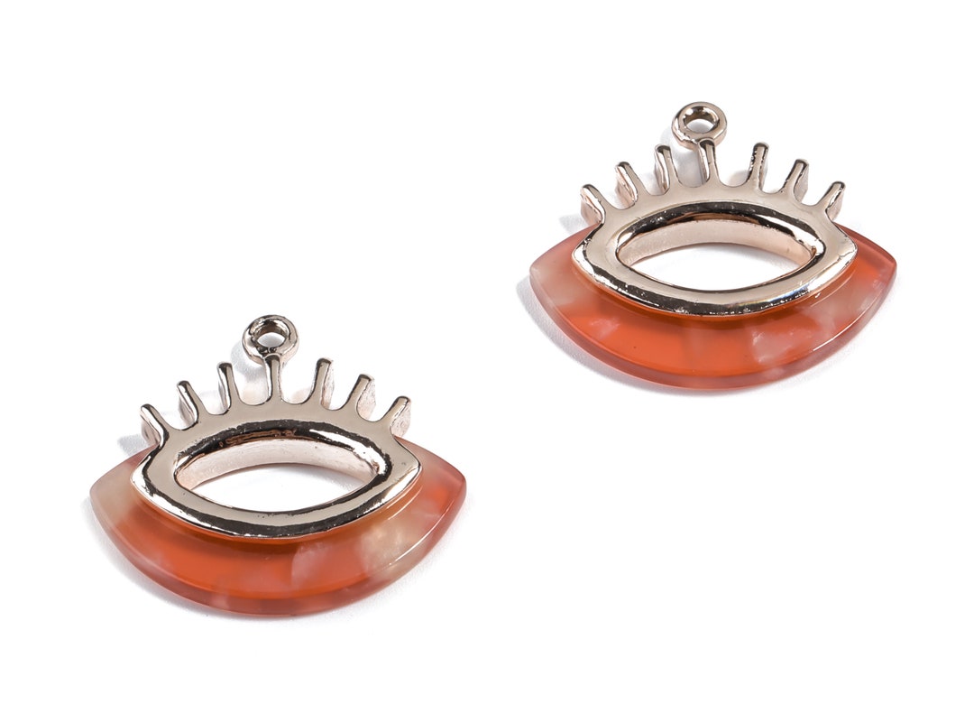 Acetate Alloy Eyelash Charm - Alloy Frame Acetate Earring Charms and ...