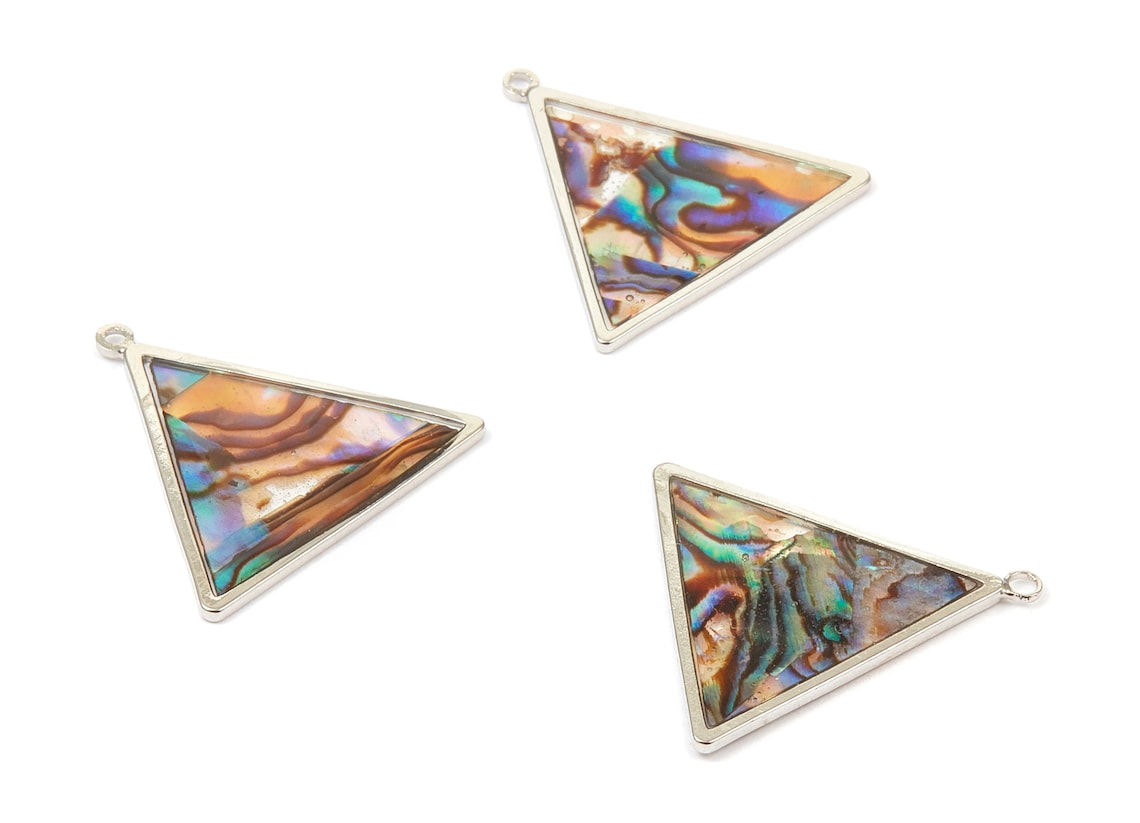 Abalone Shell Triangle Charms Natural Abalone Shell Triangle | Etsy