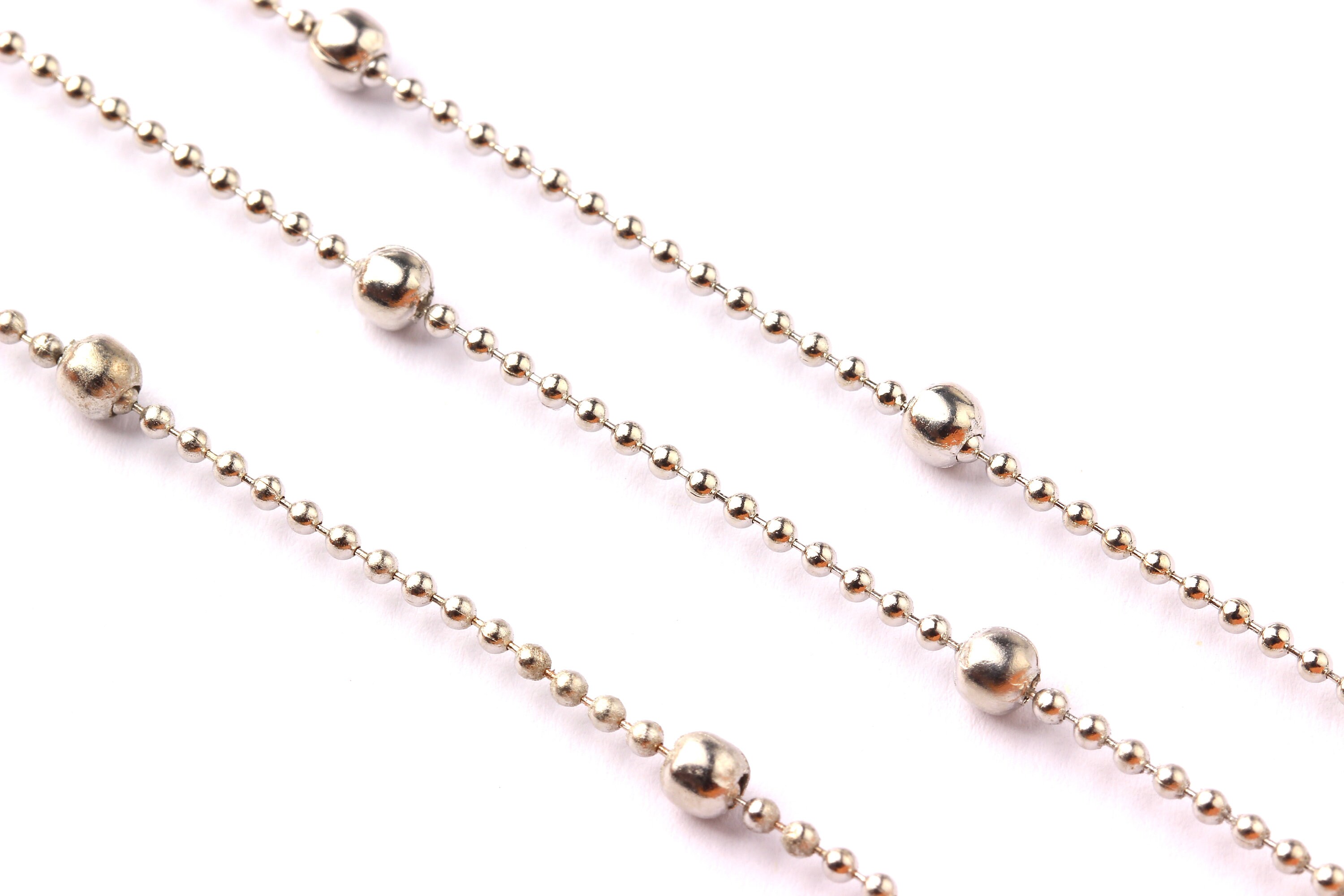 Ball Satellite Ball Chain Brass Chain Silver Plated | Etsy