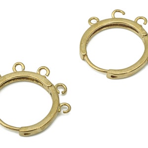 Brass Hoops Earring Connector Clasp - Raw Brass Circle Earring With ...