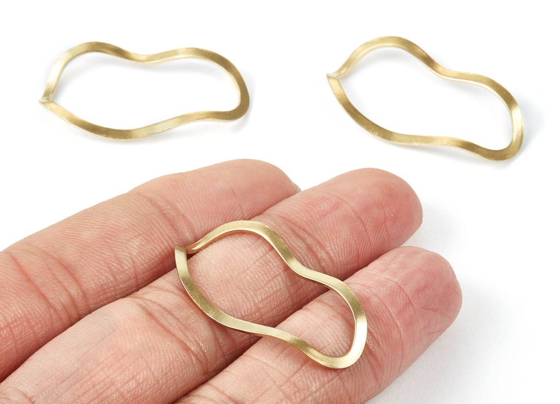 Brass Oval Charms Wavy Oval Shaped Raw Brass Pendant - Etsy