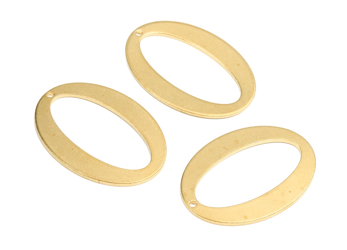 Brass Oval Charms - Raw Brass Oval Earrings and Pendant - Brass Oval ...