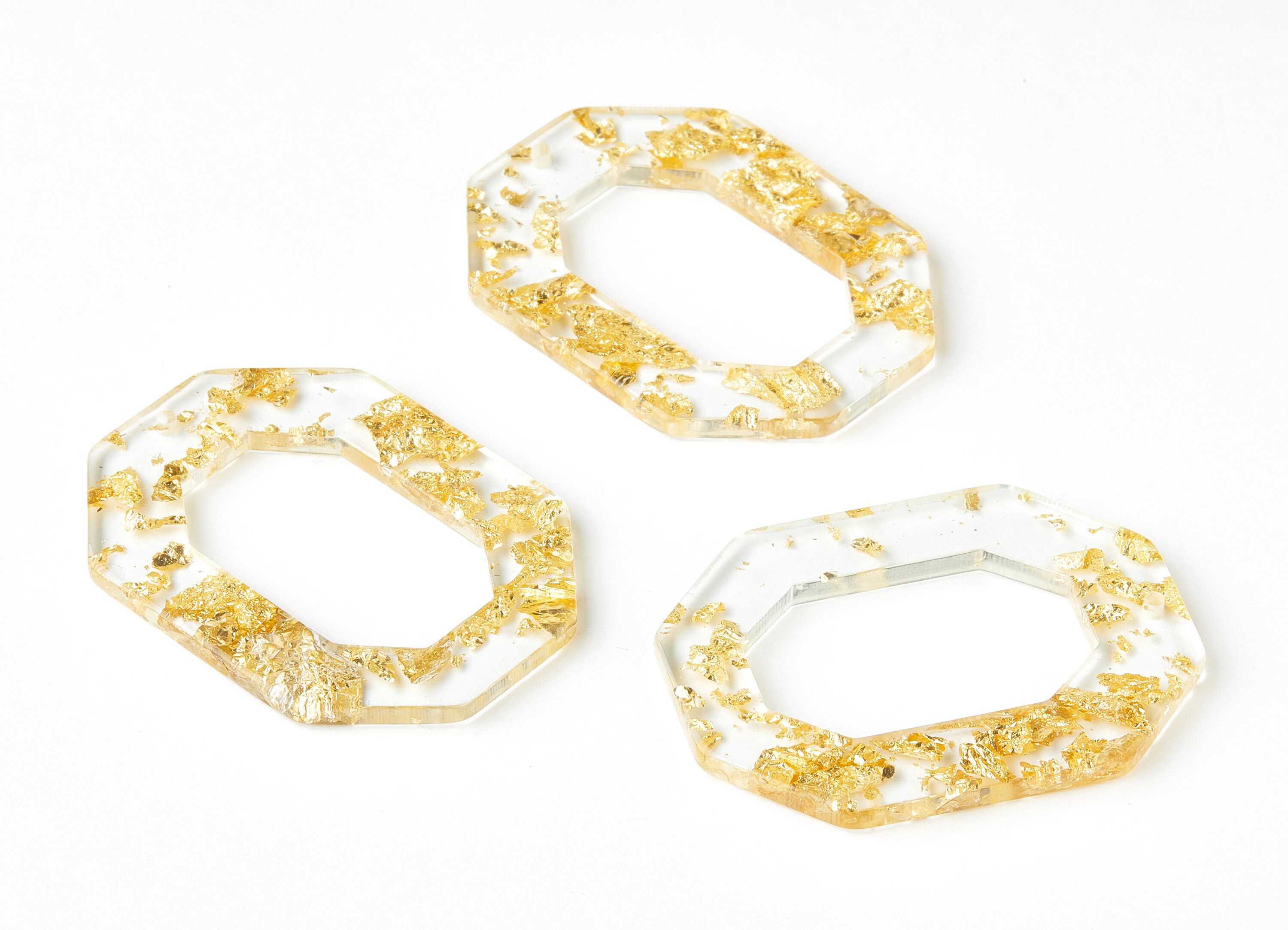 Acrylic Octagon Charms Gold Foil & Confetti Octagon - Etsy