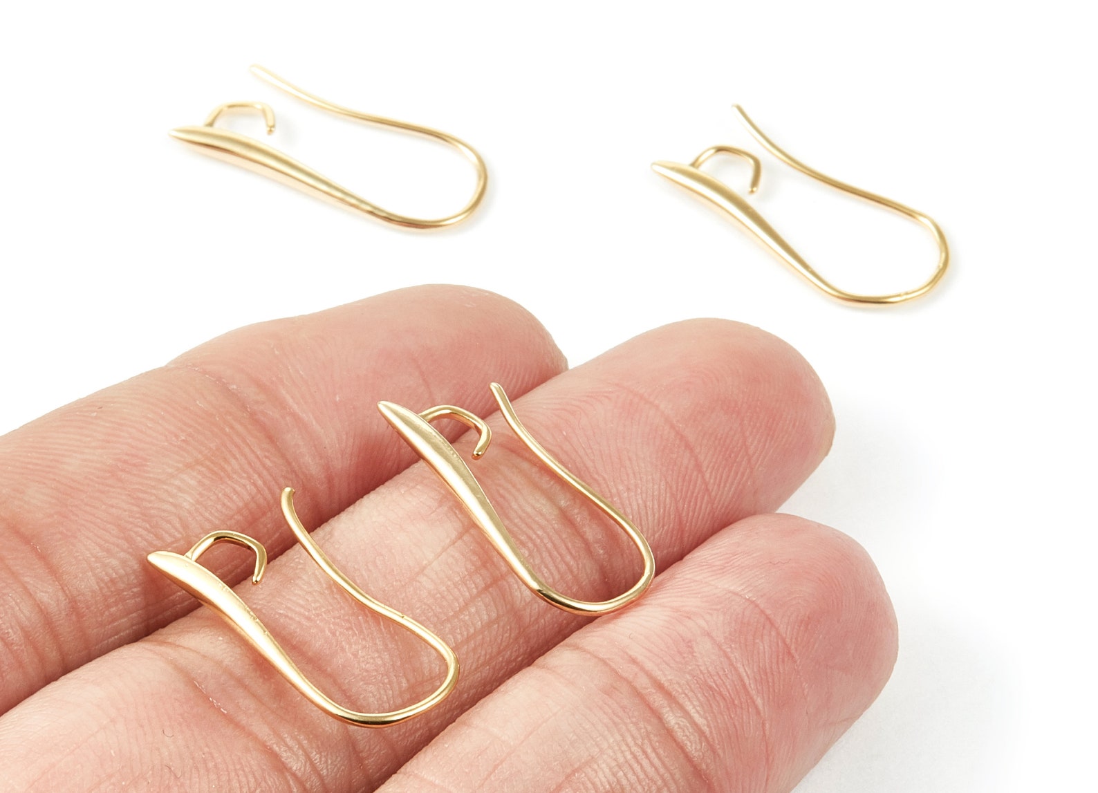 Brass Earring Wires - Brass Earring Hooks - 18K Real Gold Plated Ear ...