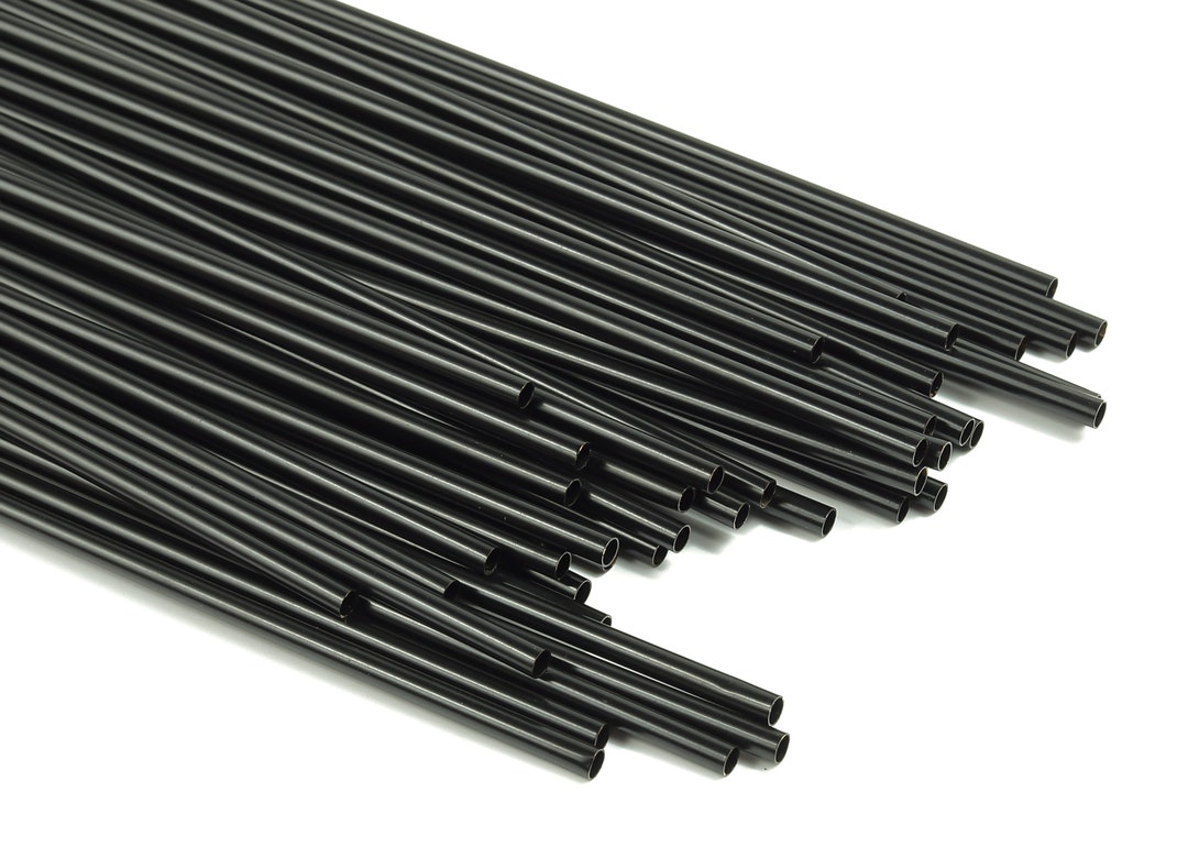 Matte Black Himmeli Tubes - Raw Brass Round Himmeli DIY Tube Beads ...