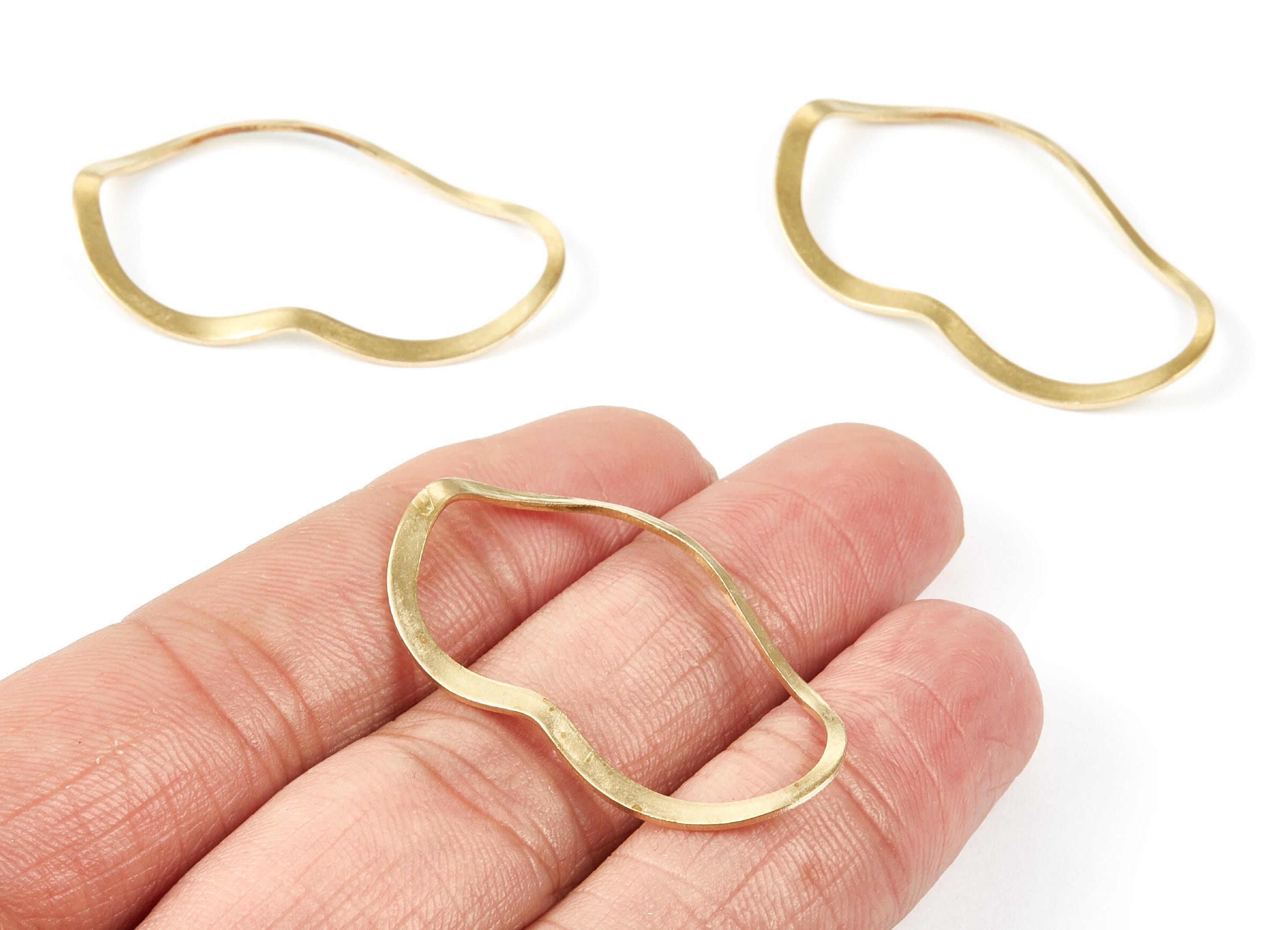 Brass Wavy Oval Charms Wavy oval Shaped Raw Brass Pendant | Etsy