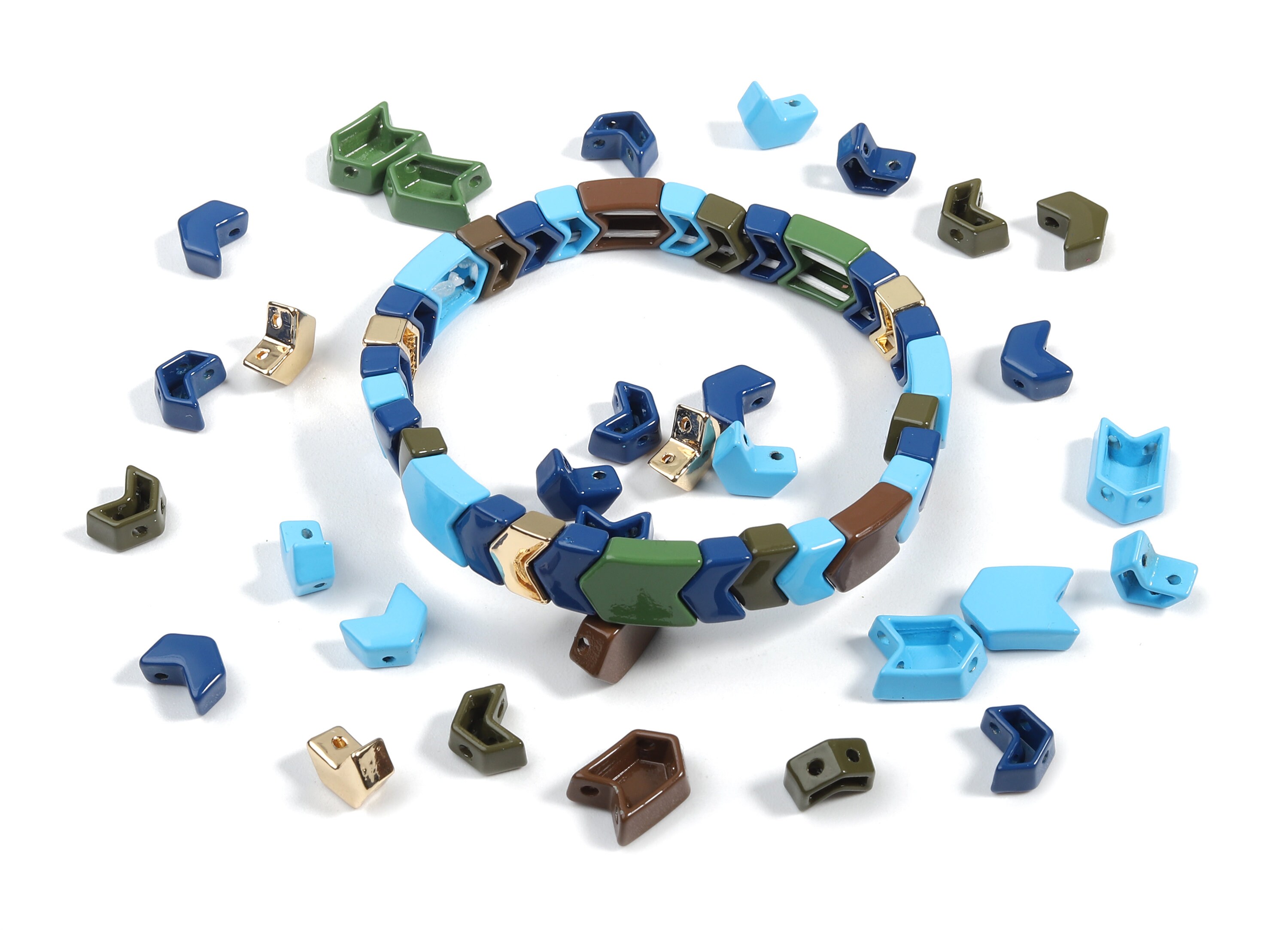 Tila Tile Bracelet Beads Set Enamel Arrow 2 Hole Beads for | Etsy