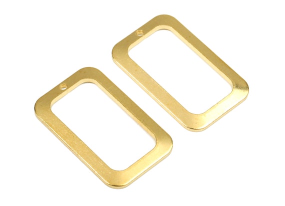 Brass Rectangle Charms Raw Brass Rectangle Earrings and | Etsy