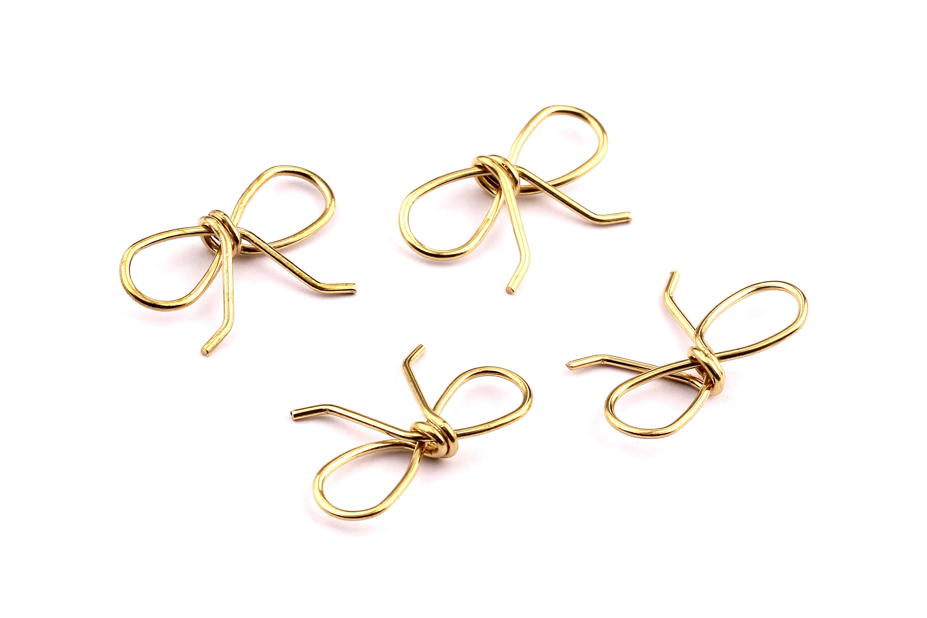Raw Brass Wire Connector - Knot Shaped Brass Connector - Jewelry ...