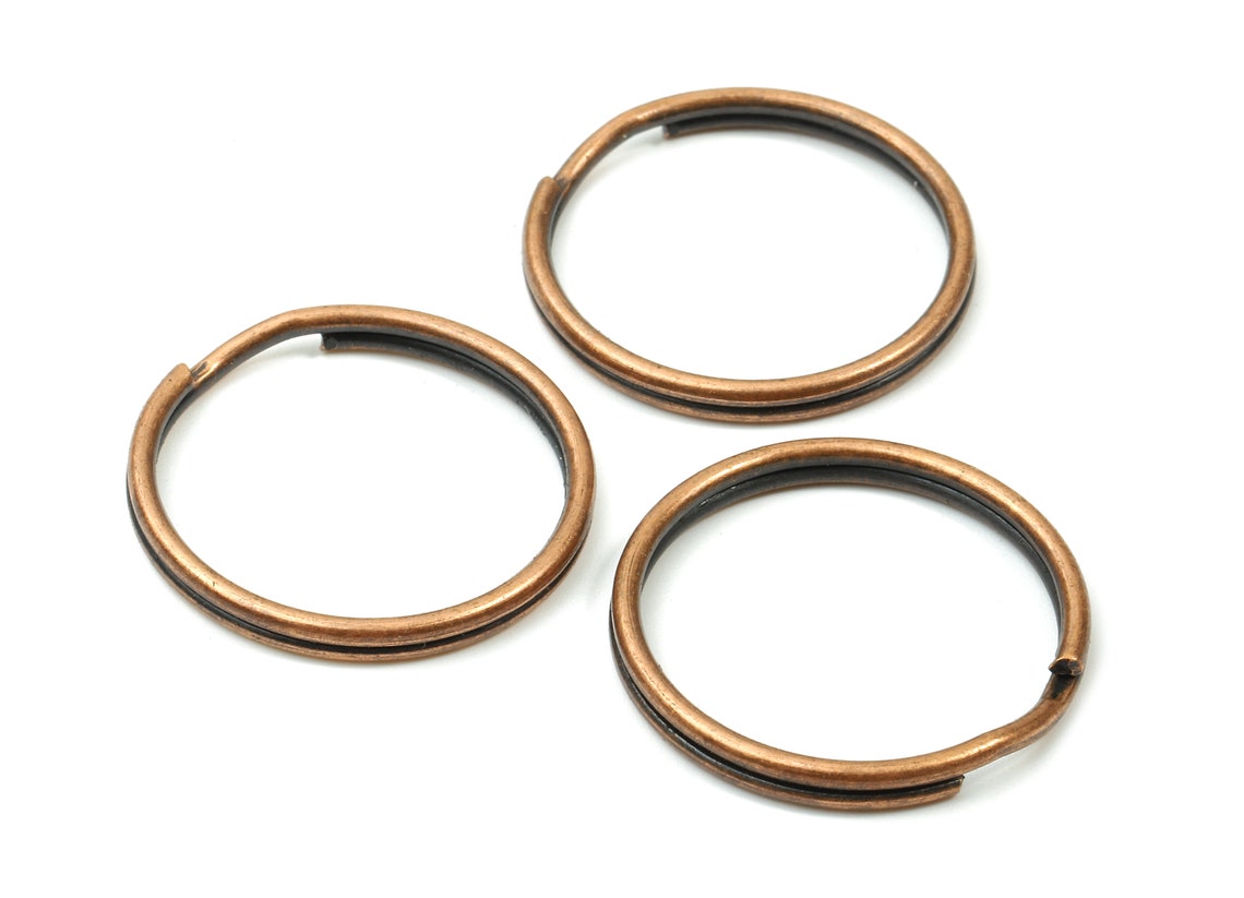Antique Copper Metal Key Rings Split Rings Circle Key - Etsy
