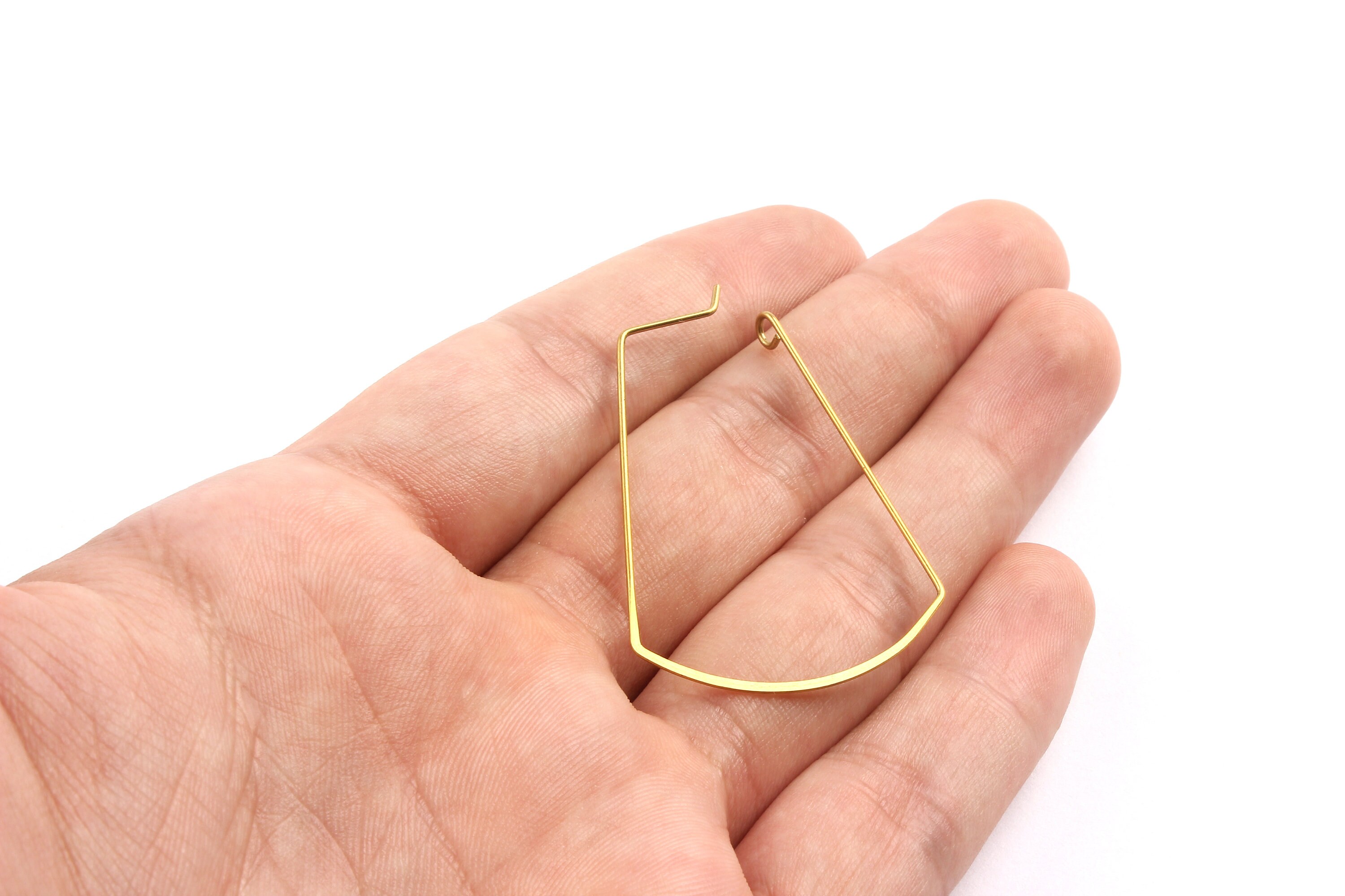Brass Earring Wire Raw Brass Geometric Shaped Ear Wire - Etsy