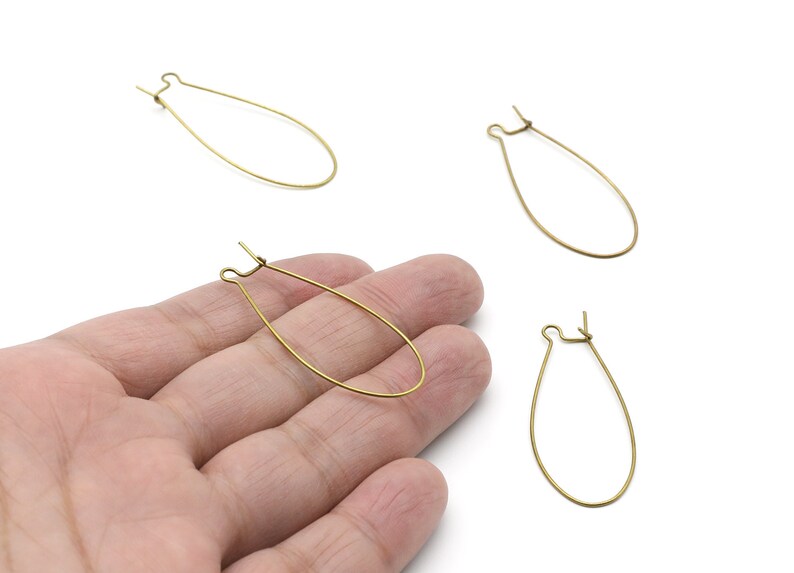 Kidney Earring Wire Brass Ear Wire Kidney Shaped Ear Wire - Etsy