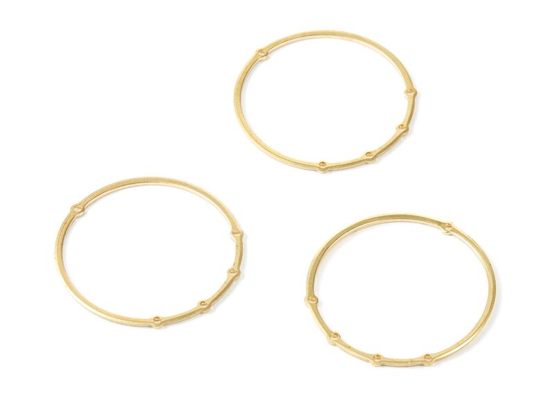Brass Circle Charms Circle Raw Brass Connector With 5 Holes - Etsy